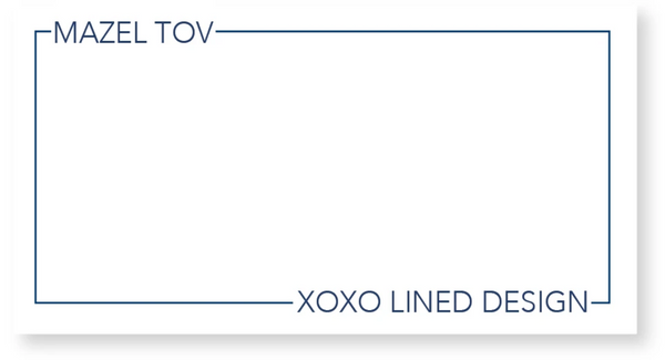 Customizable Mazel Tov Border Notecard – LinedDesign